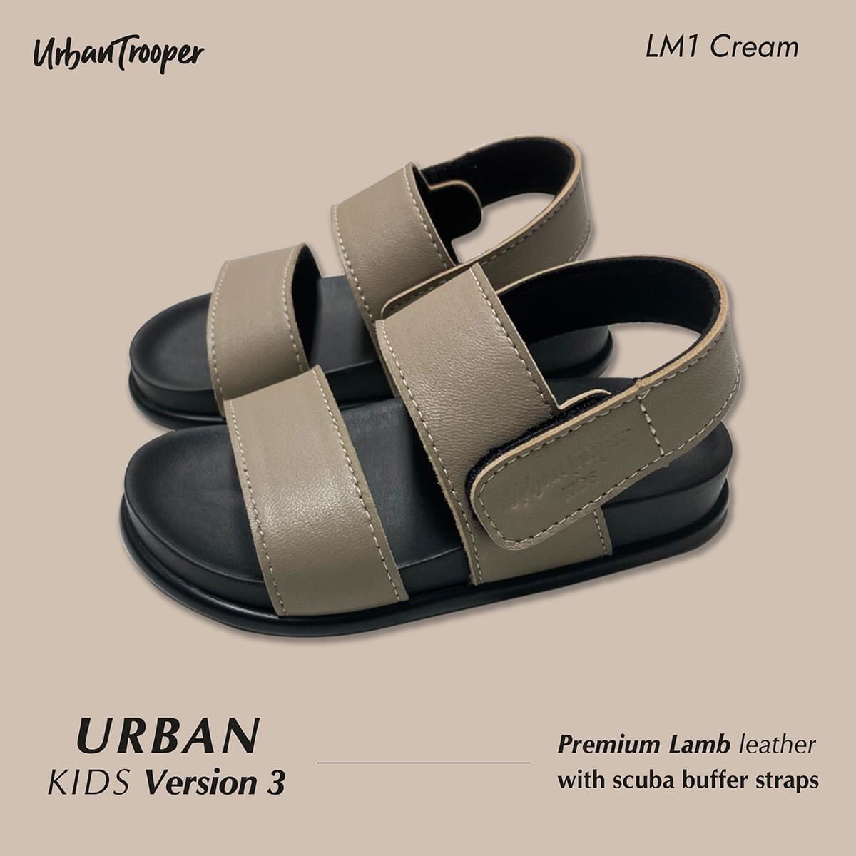 รองเท้า Urban Trooper รุ่น Urban Kids V.3 สีครีม (premium lamb leather ...