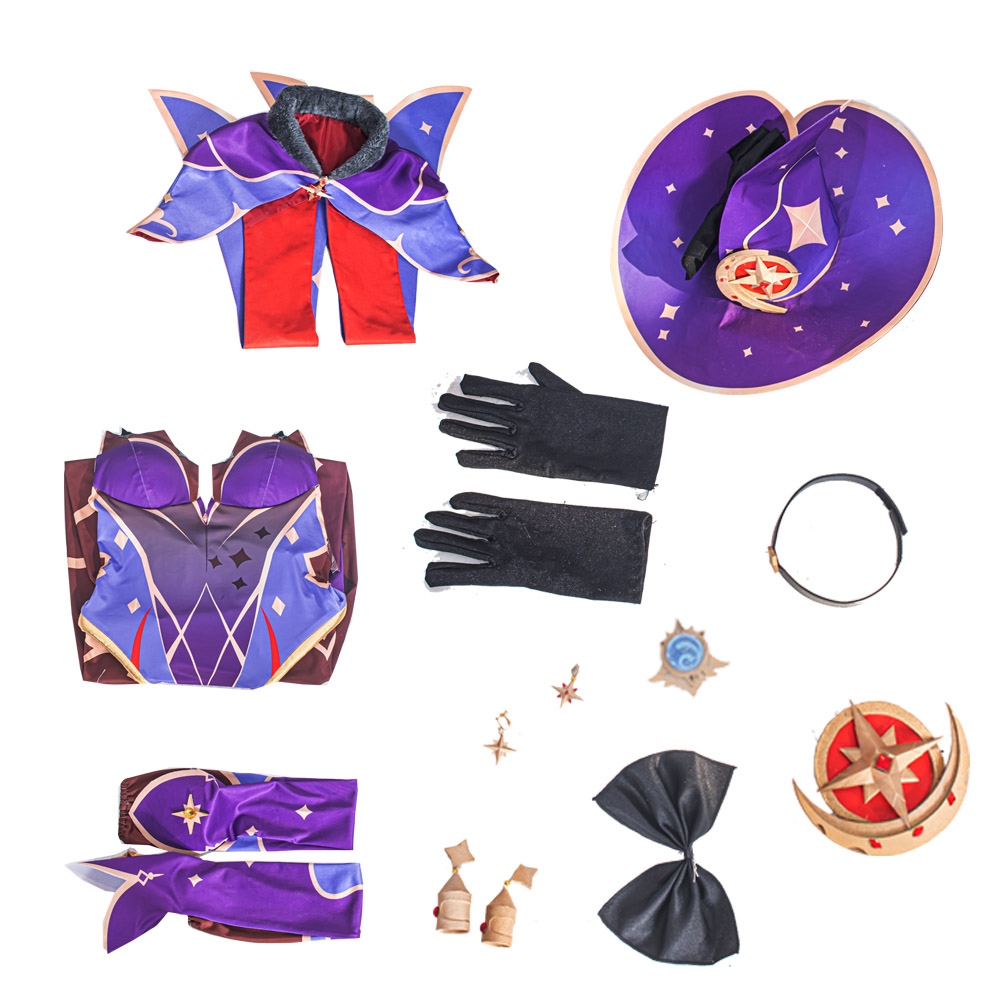 Game Genshin Impact Mona Megistus Astral Reflection Cosplay Costume ...