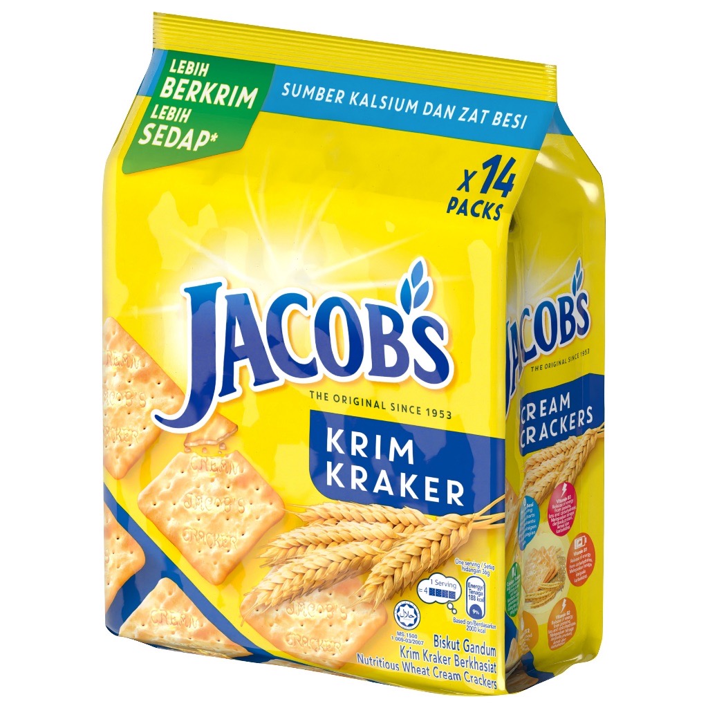 Jacob's ORIGINAL Cream Crackers On-The-Go Pack ขนมปังกรอบ จาคอบส์ ออริจินัล 504 กรัม | Lazada.co.th