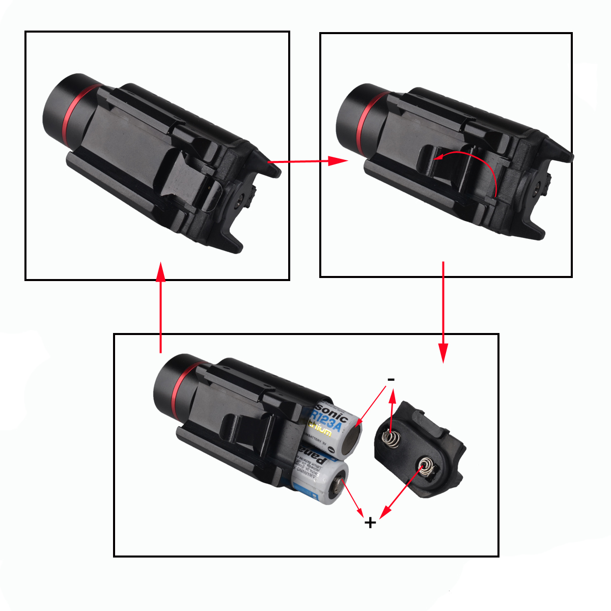 (ส่งฟรี) Red Laser Pointer 9908 (ไฟฉายในตัว) เลเซอร์ติดปืน เลเซอร์แดง เลเซอร์พกพา 3 โหมด - ALTA ...