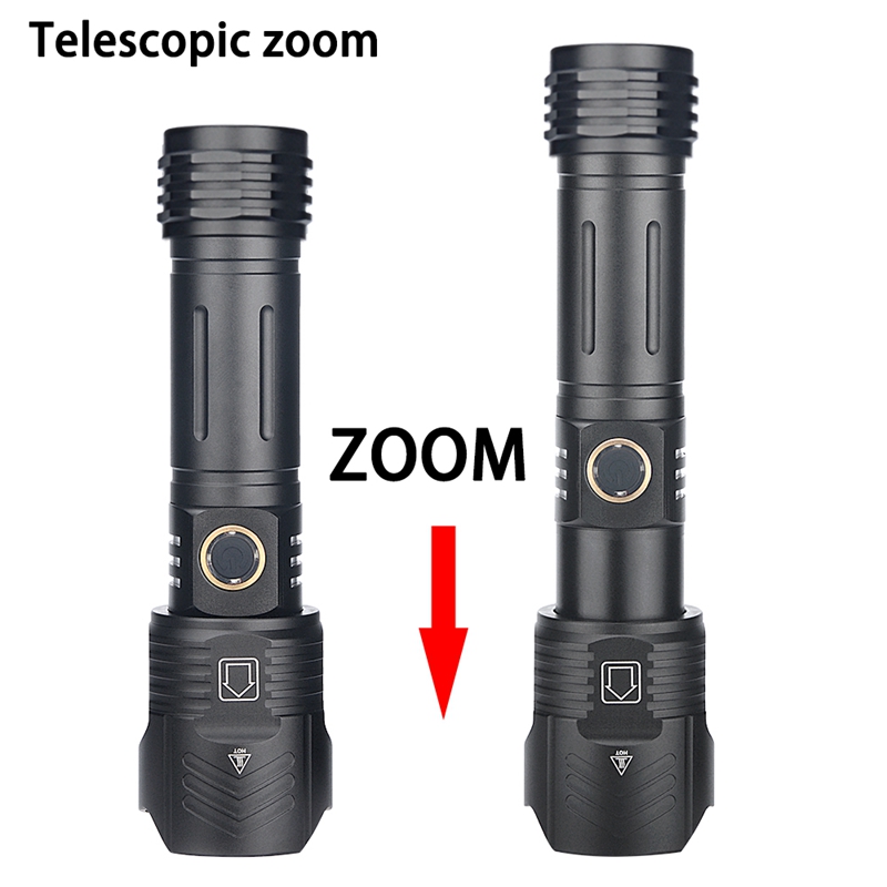 XHP90 9-Core LED Flashlight Zoom USB Rechargeable XHP90 Torch IPX4 ...