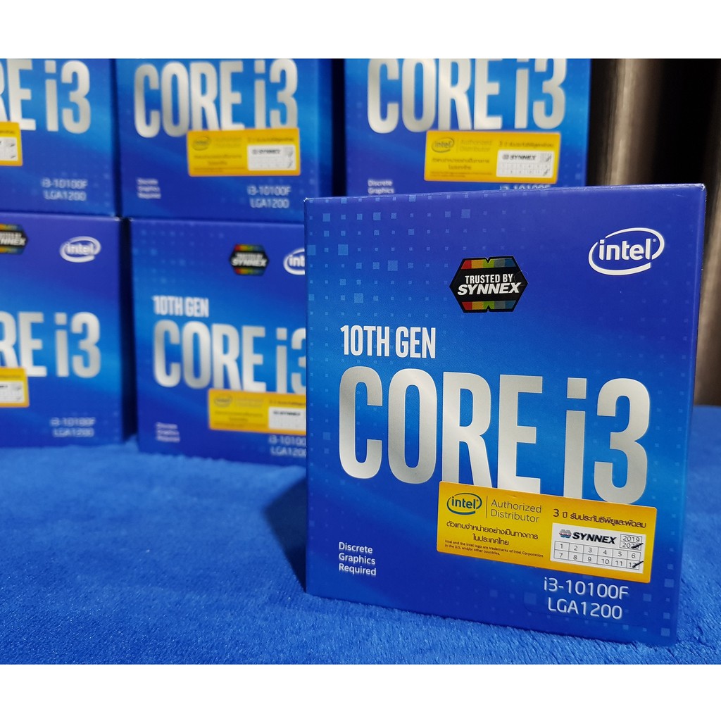 INTEL CORE i3-10100 / i3-10100F LGA1200 ของใหม่ 100% มือ 1 ซีลกล่องยังไม่แกะ ประกันศูนย์ไทย 3 ปี ...