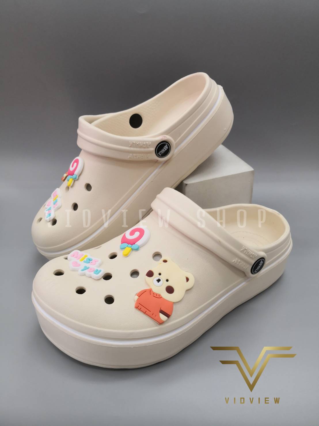 VIDVIEW ลดสนั่น รองเท้าหัวโต Abwalk 546W เบอร์ 36-39 ลายอมยิ้ม รองเท้า ...