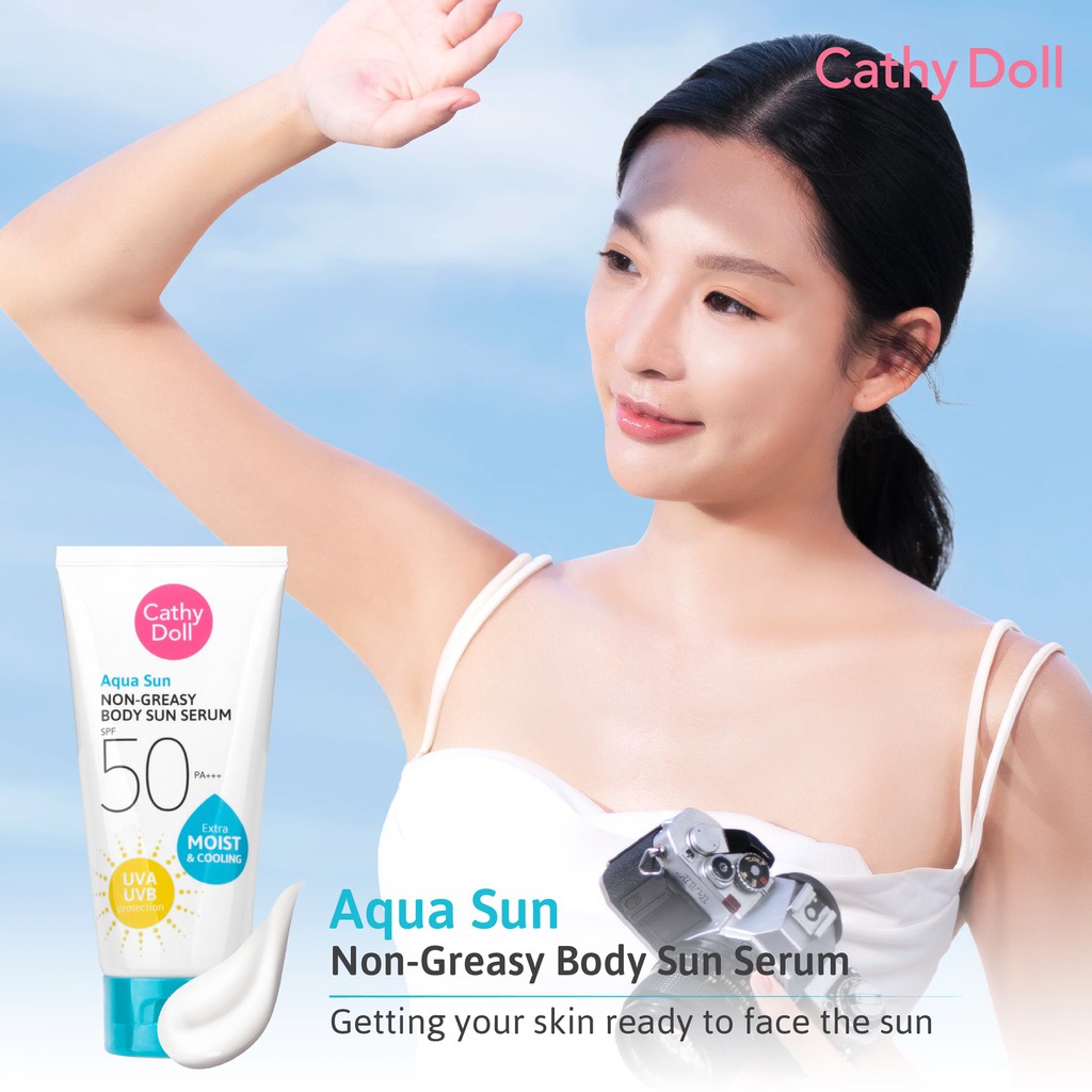(138ml.) Cathy Doll Aqua Sun Non-Greasy Whitening Body Sun Serum SPF50 PA เคที่ดอลล์ เซรั่มกัน ...