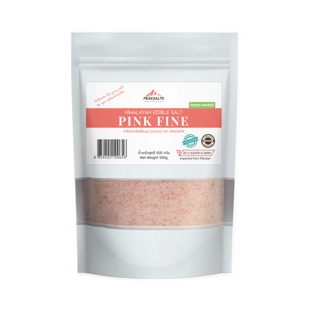 Himalayan Edible Pink Salt Fine 500g, 100% Natural, Lab certified, Food ...