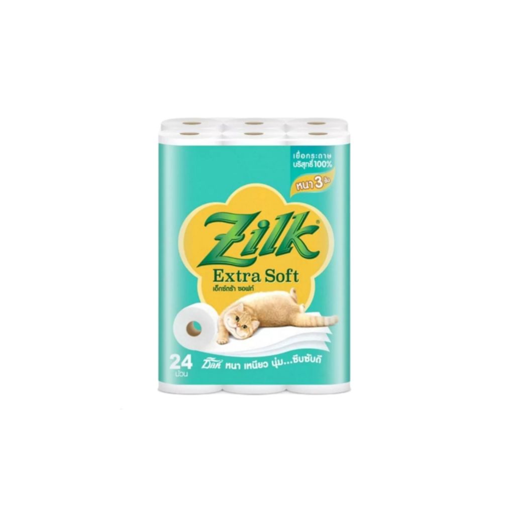 Zilk Extra Soft ซิลค์ เอ็กซ์ตร้า ซอฟท์ กระดาษทิชชูม้วน หนา 3 ชั้น 24 ม้วน - cosorrian expert ...