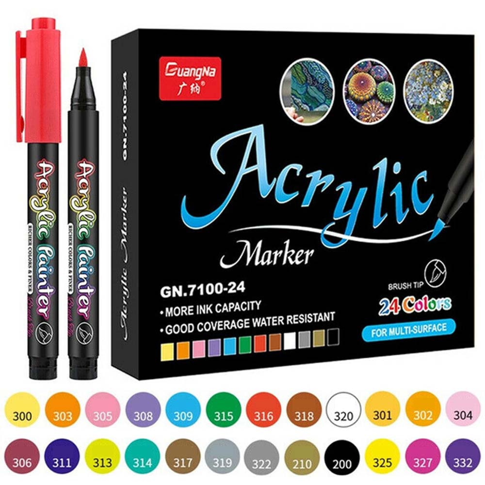 Acrylic Paint Pens Set of 36/24 Colors Extra Fine Point Water Based ...