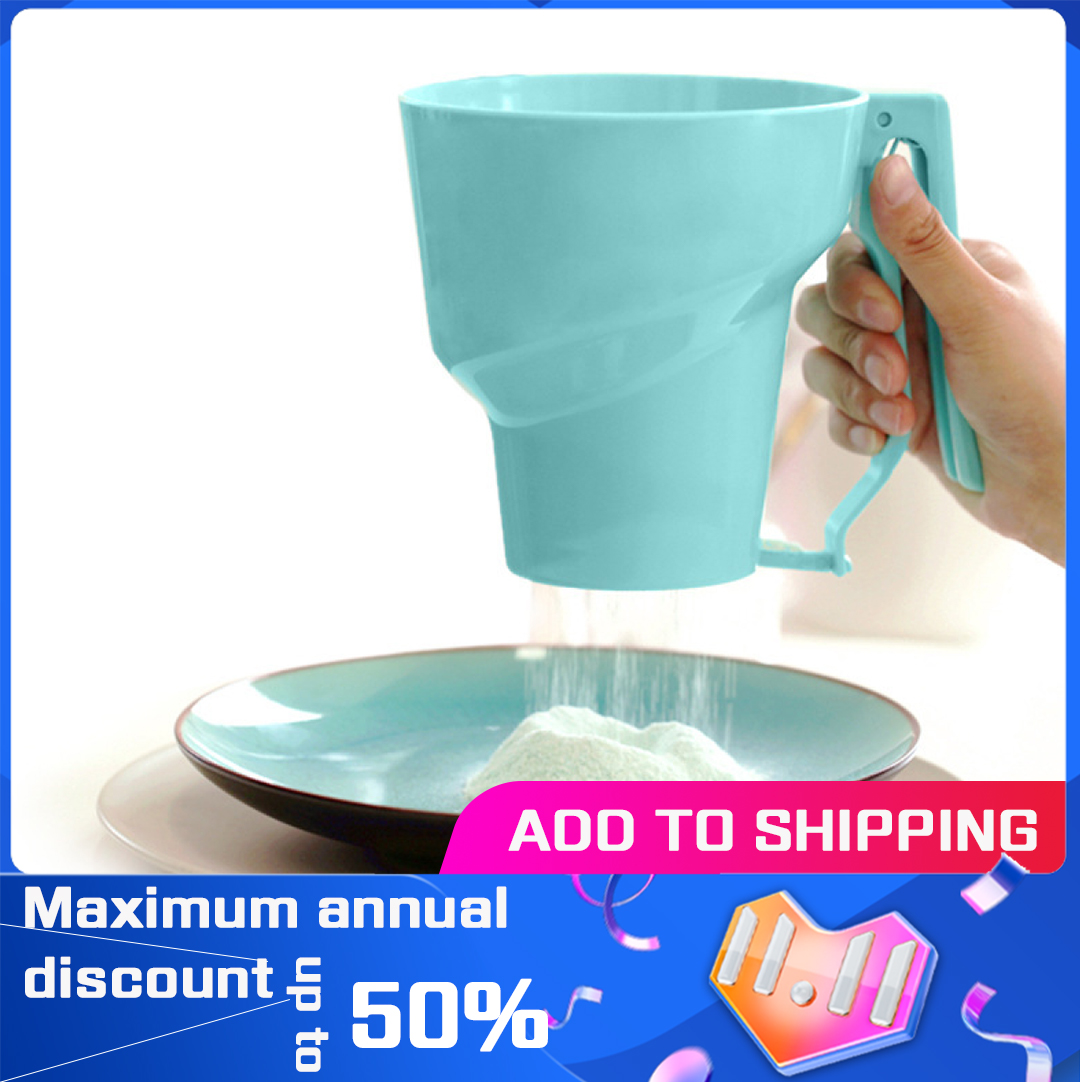 Large Capacity Flour Sifter Manual Shaker Sieve Cup Kitchen Baking ...