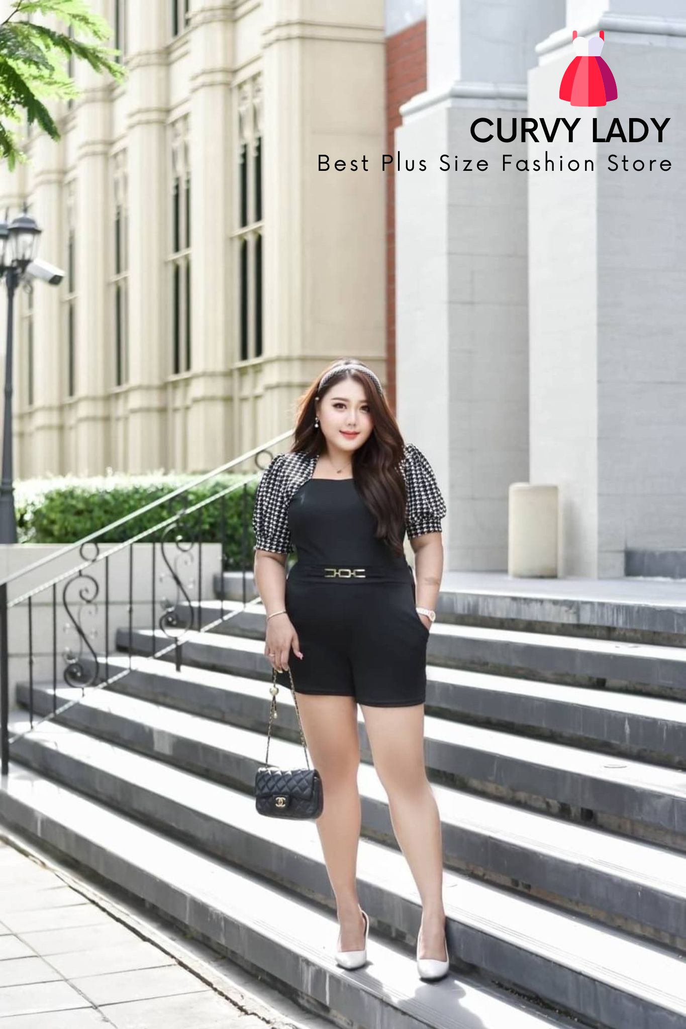 CUR-S26 PLUS SIZE SET ชุดเซ็ทสาวอวบ เสือแซ่บ ชุดเซต 2ชิ้น (เสื้อ ...