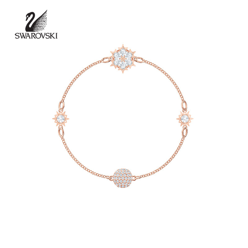 Swarovski 100%swarovskiแท้ REMIX Bracelet สร้อยข้อมือแม่เหล็กที่มองไม่เห็นเกล็ดหิมะแบบเรียบง่าย ...