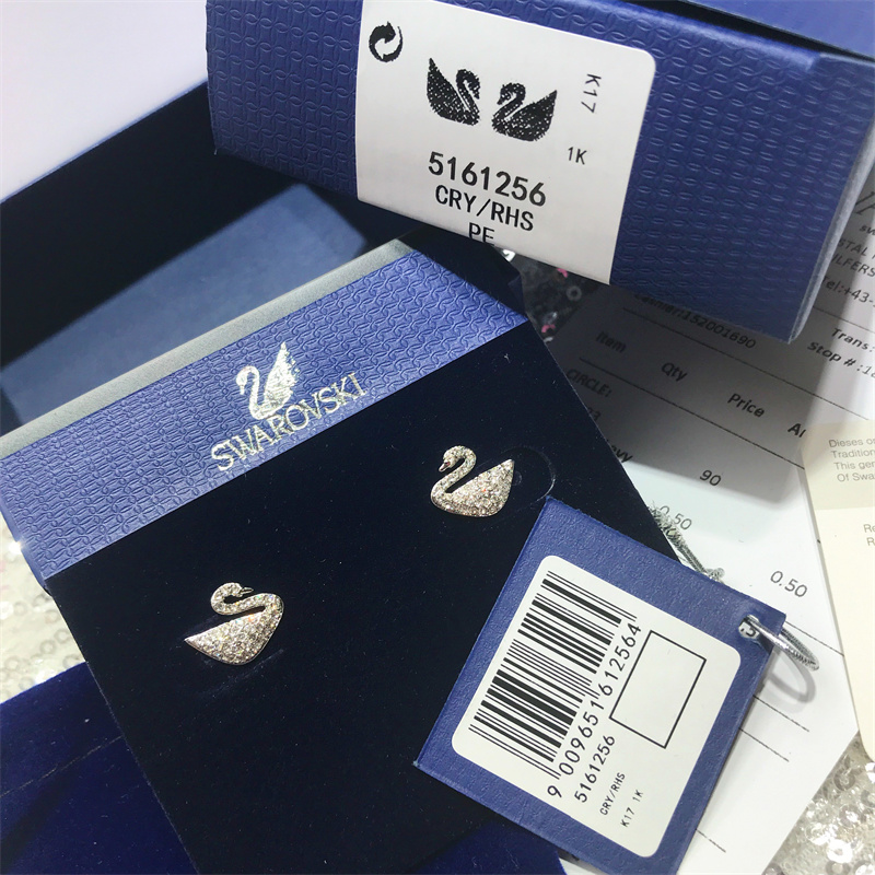 Hot Sale???? แท้ Swarovski ต่างหูหงส์ที่สวยงาม ICONIC SWAN ต่างหู ...