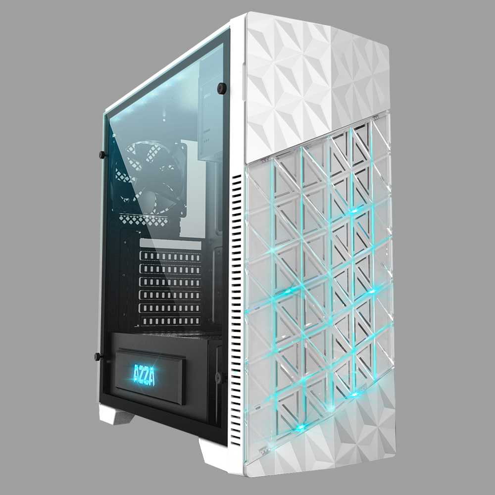 AZZA ATX Mid Tower Tempered Glass RGB Gaming Case ONYX 260 – White ...