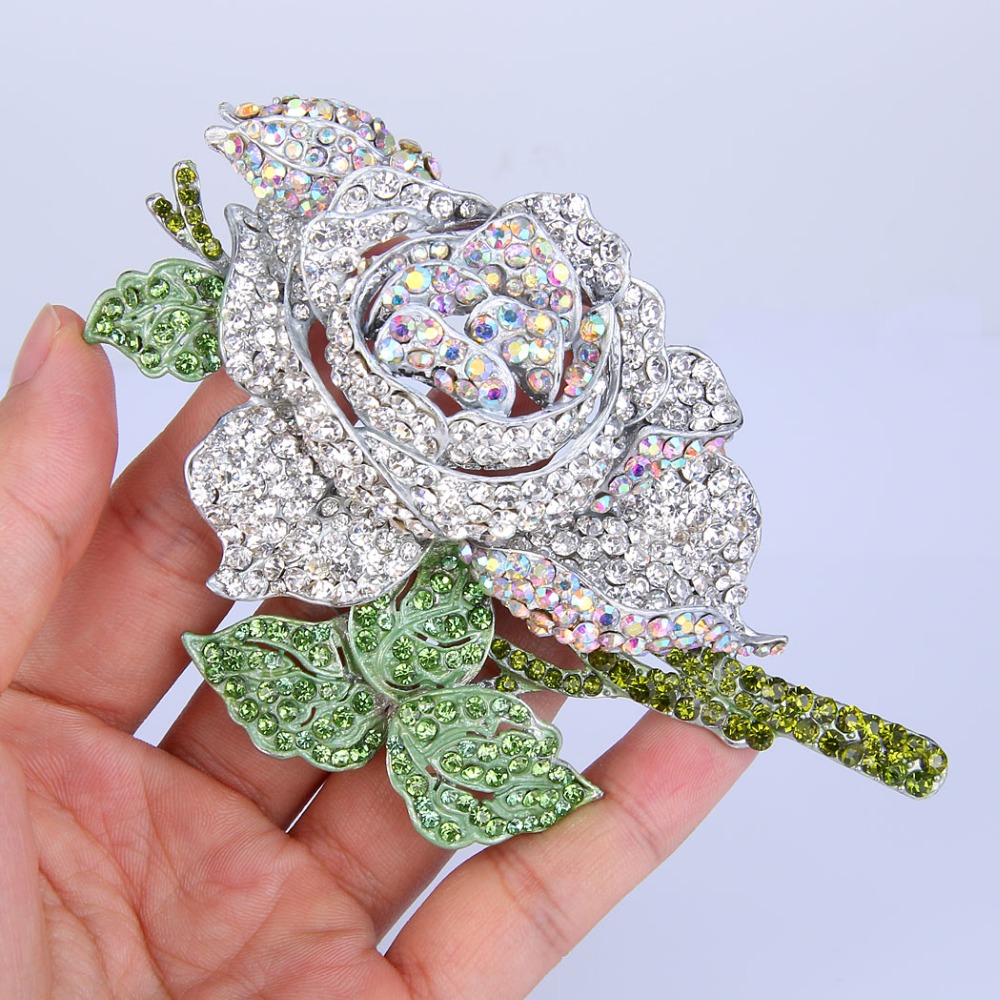 Tuliper Flower Rose Brooches Women Brooch Pin Austrian Crystal ...