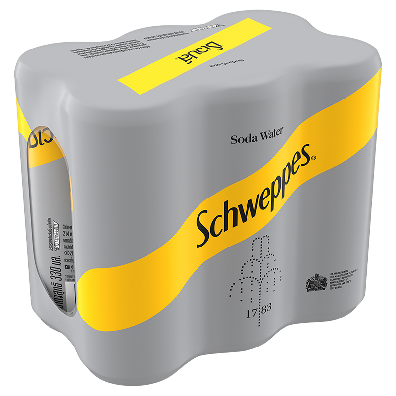 ชเวปส์ มิกเซอร์ โซดา 330 มล. 6 กระป๋อง Schweppes Mixer Soda Water 330ml Pack 6 - Coca-Cola ...