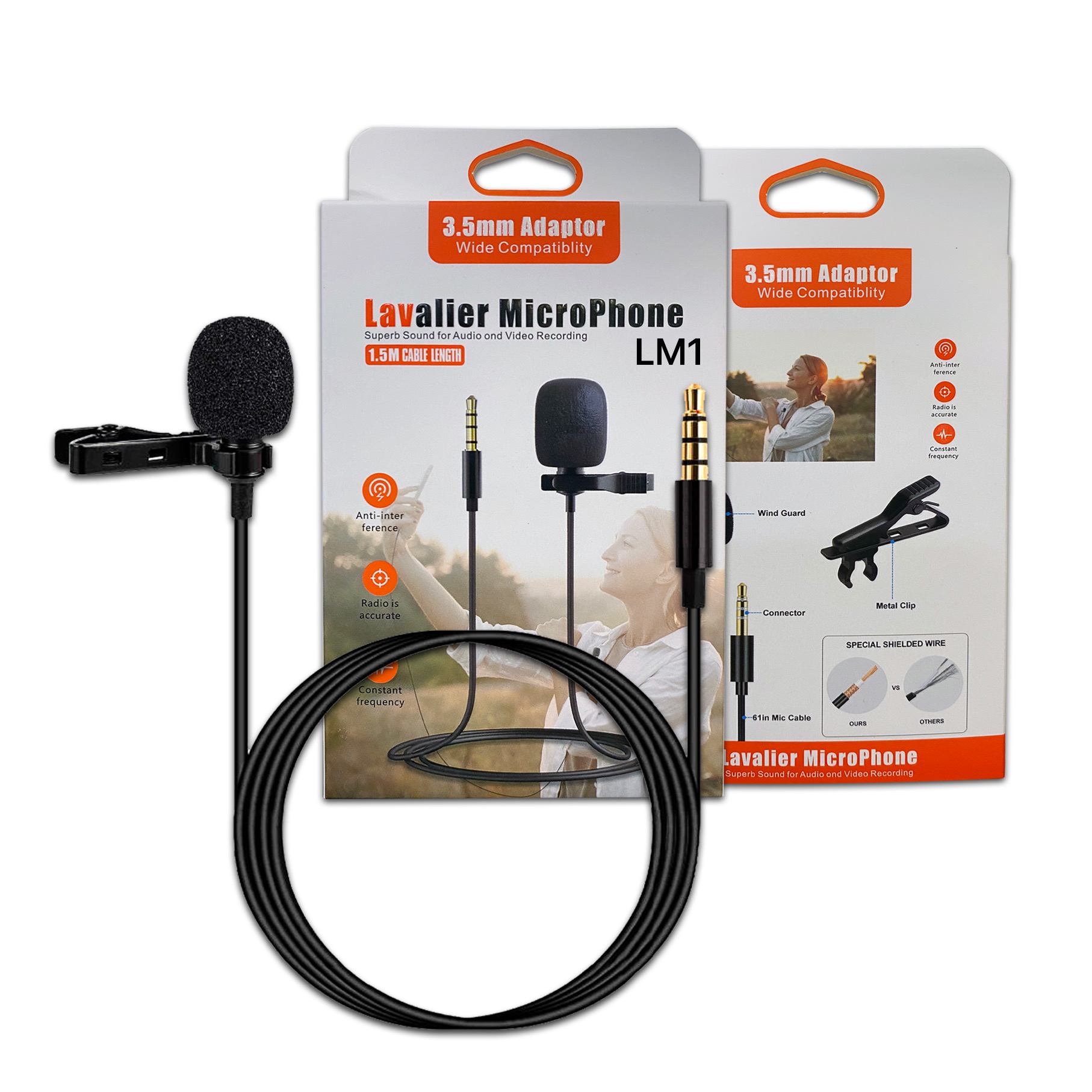 Lavalier MicroPhone รุ่น LM1 ไมค์ไลฟ์สด ไมโครโฟน ใช้งานได้ทั้งโทรศัพท์ ...