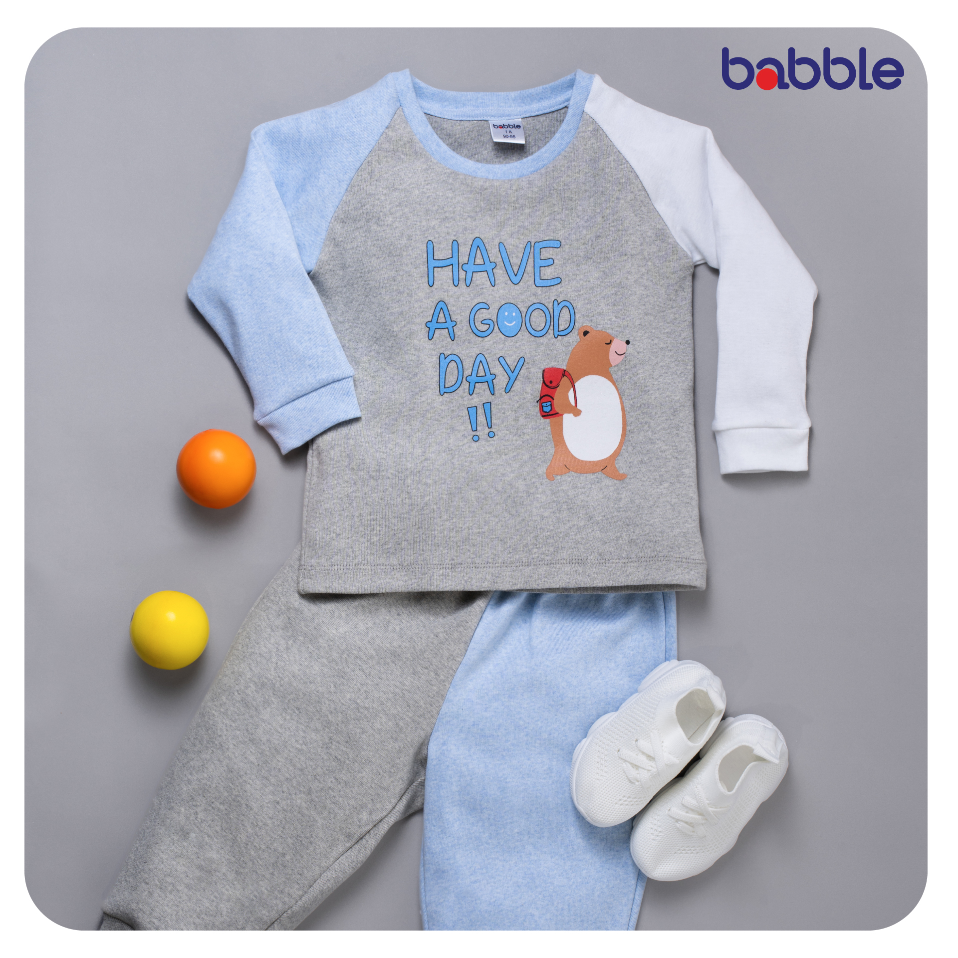 New Arrival BABBLE ชุดเซ็ทเด็ก รุ่น Play and sleep อายุ 1 ปี ถึง 9 ปี ใส่นอนก็ดี ใส่เล่นก็เท่ห์ ...