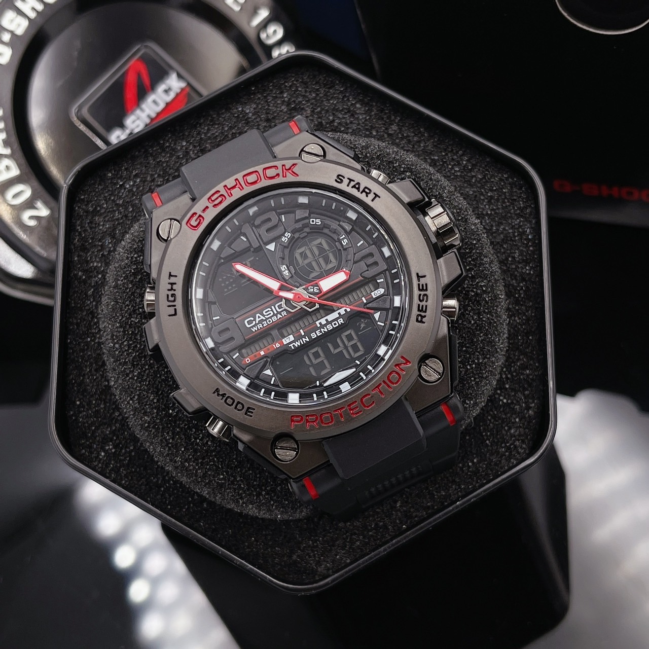 นาฬิกาข้อมือดิจิตอล นาฬิกาสปอตซ์ นาฬิกาผู้ชาย นาฬิกา รุ่น G-210M สายนาฬิกา สายยางเรซิน เกรดพรี่เ ...