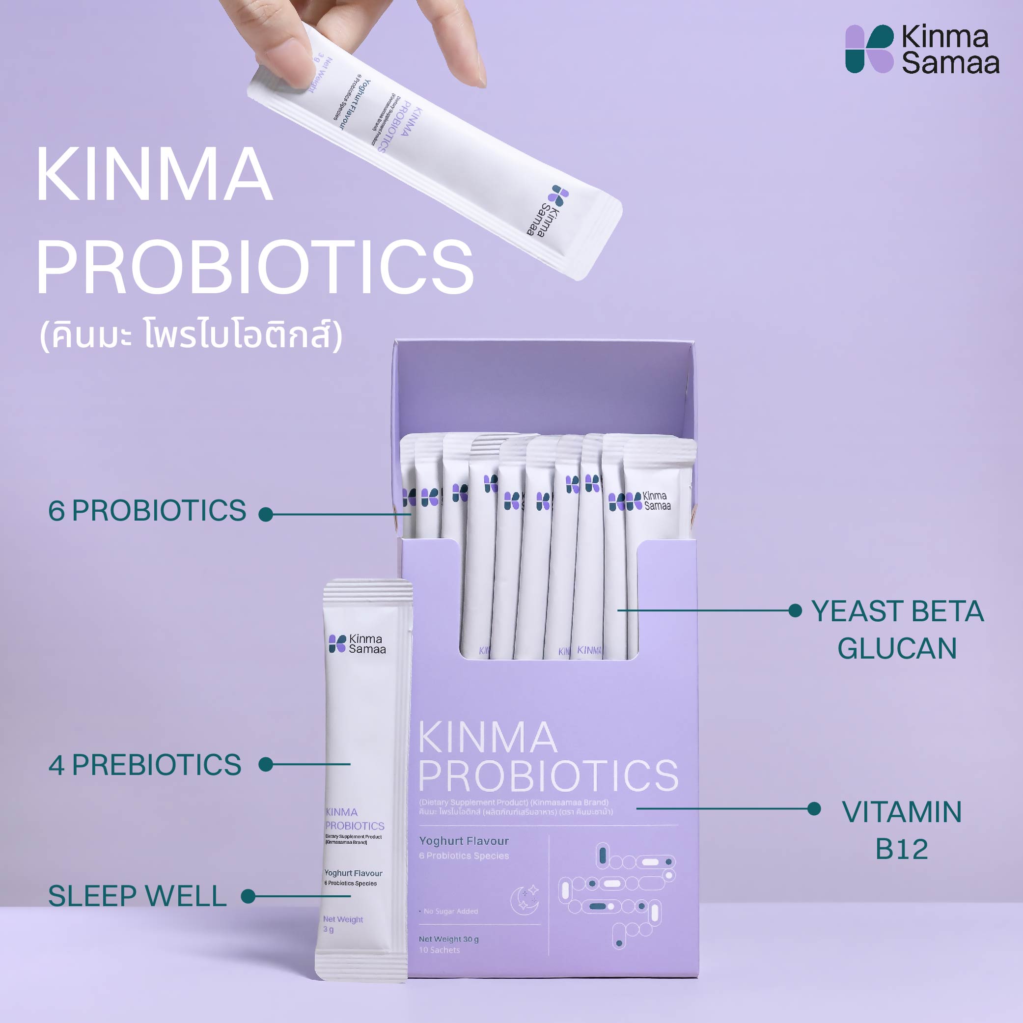 KINMA PROBIOTICS (คินมะ โพรไบโอติกส์) โพรไบโอติกส์แบบซองกรอกปาก จำนวน ...
