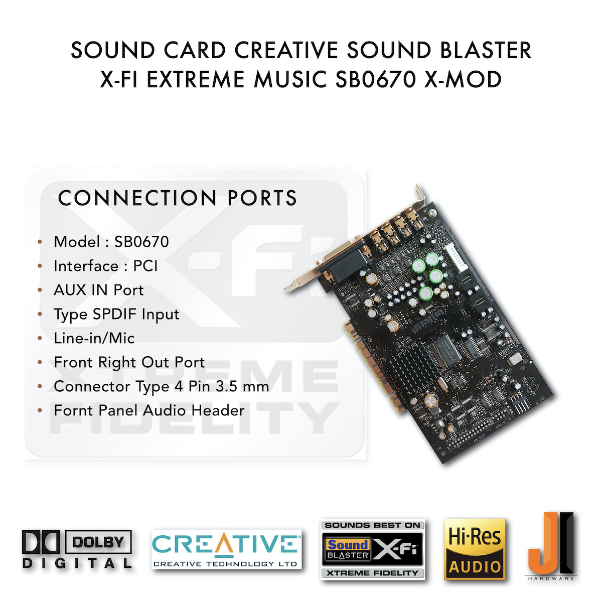 Sound Card Creative Sound Blaster X-Fi XtremeMusic SB0670 7.1 Channel (PCI) Golden X-Mod (มือสอง ...