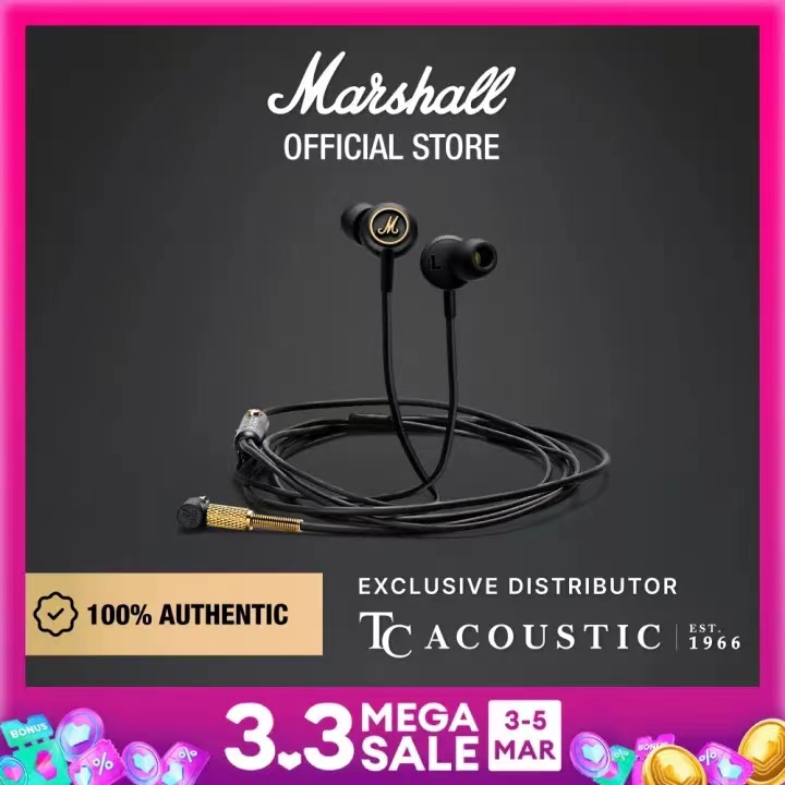 MARSHALL MODE/EQ BLACK - รับประกัน 1 ปี + ส่งฟรีทั่วไทย (หูฟัง, หูฟังอินเอียร์, หูฟังมีสาย, หู ...