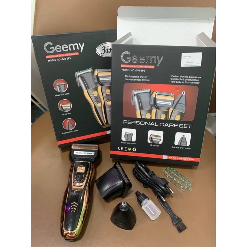 ถูกสุด ส่งkerry 3IN1 Gemei รุ่น GM-595 ปัตตาเลี่ยน มีหัวเปลี่ยน 3 หัว แบตเตอเลี่ยน ตัดผม โกนผม ...