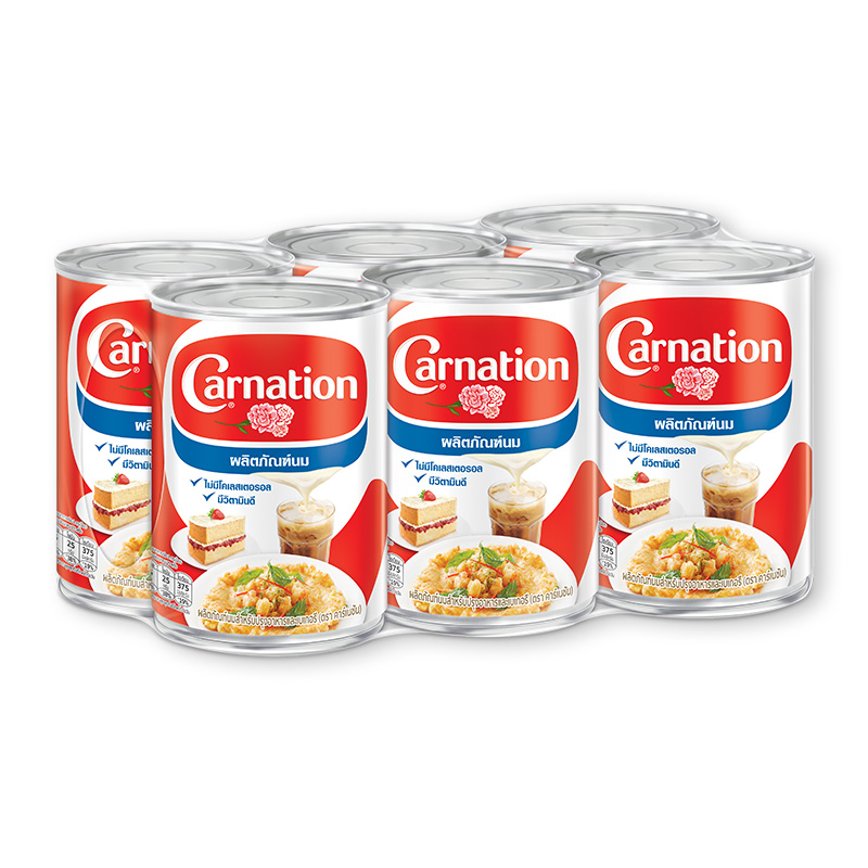 คาร์เนชัน นมข้นจืด ขนาด 405 กรัม เเพ็ค 6 กระป๋อง | Lazada.co.th