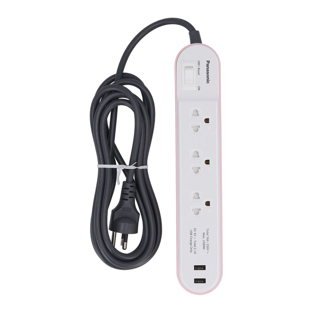 (WOW) PLUG (ปลั๊กไฟ) PANASONIC 3 SOCKET 2 USB PORT 3.0 METER WCHG ...