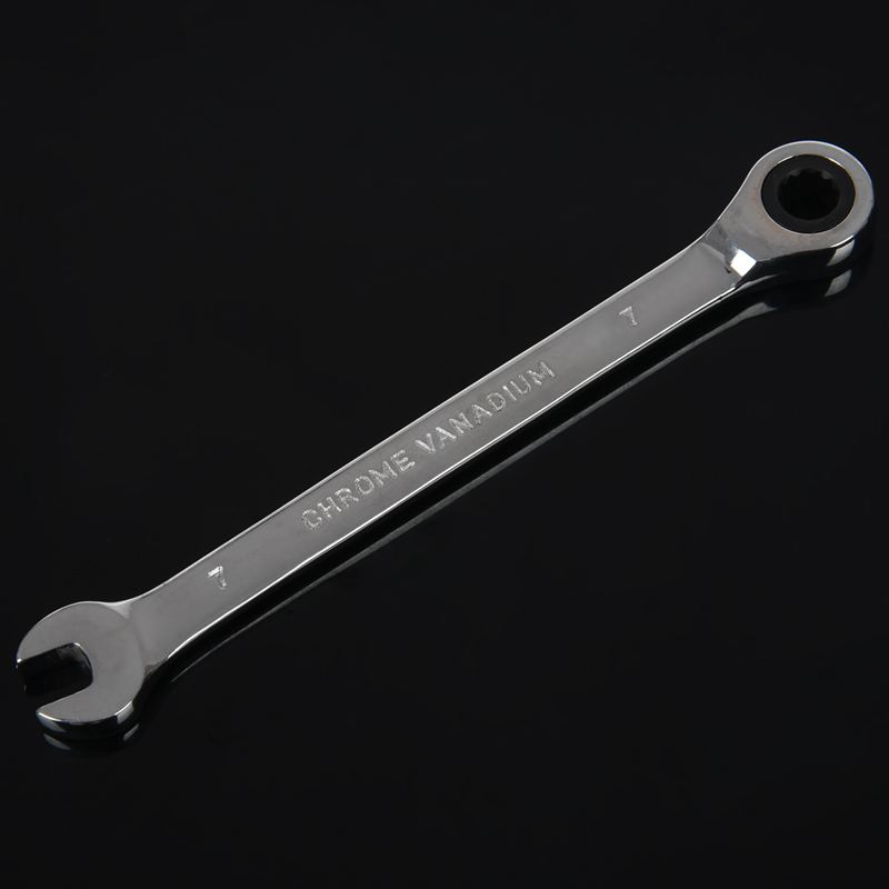 Steel Fixed Head Ratcheting Ratchet Spanner Gear Wrench Open End & Ring ...
