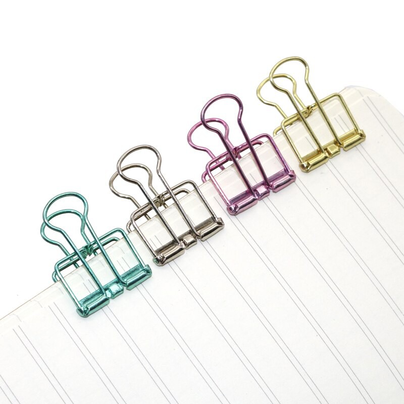 Novelty Solid Color Hollow Out Metal Binder Clip Notes Letter Paper ...