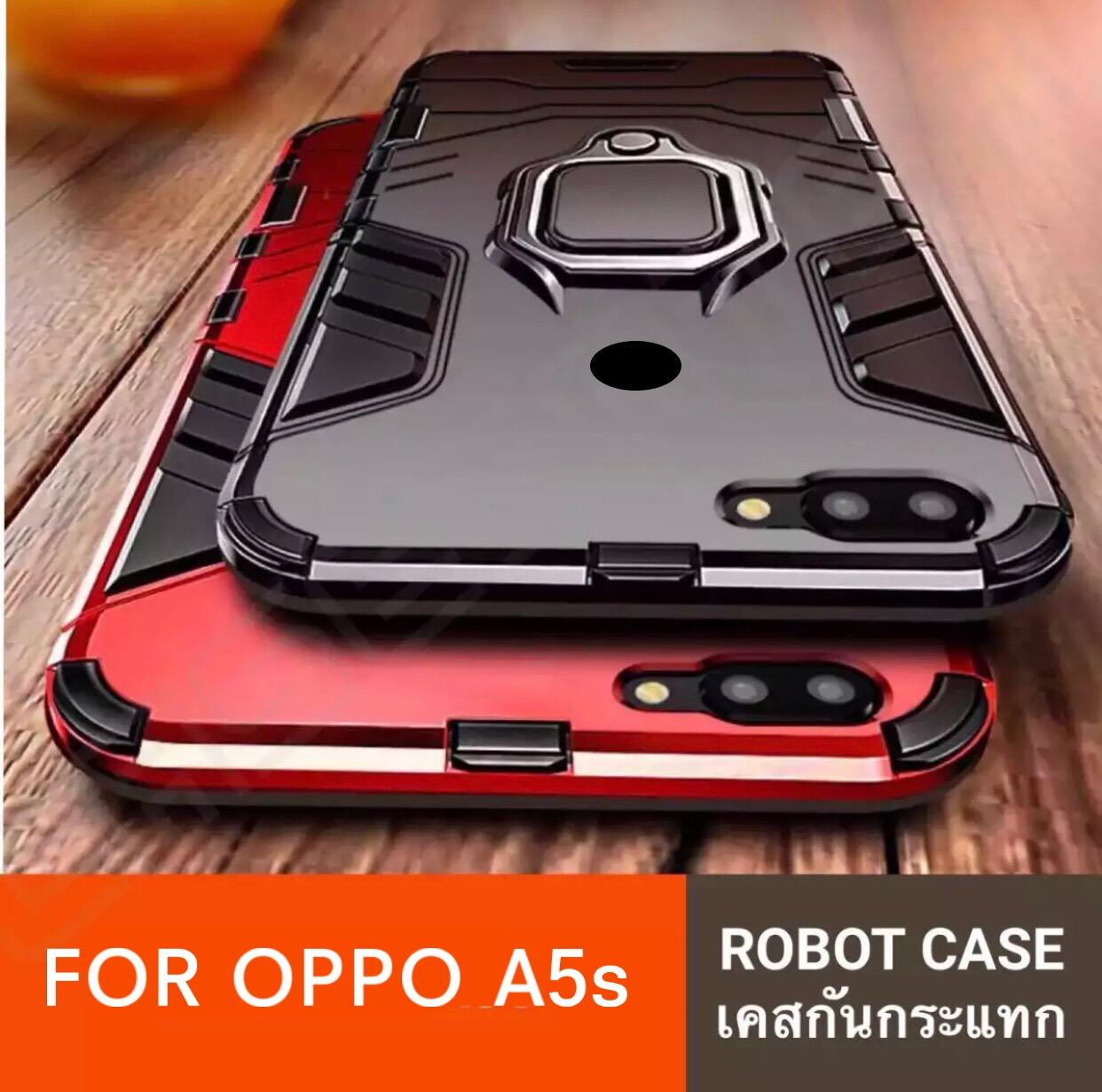 [รับประกันสินค้า] Case Oppo A5s เคสออฟโป้ เคสไฮบริด แหวนตั้งได้ เคสหุ่น ...
