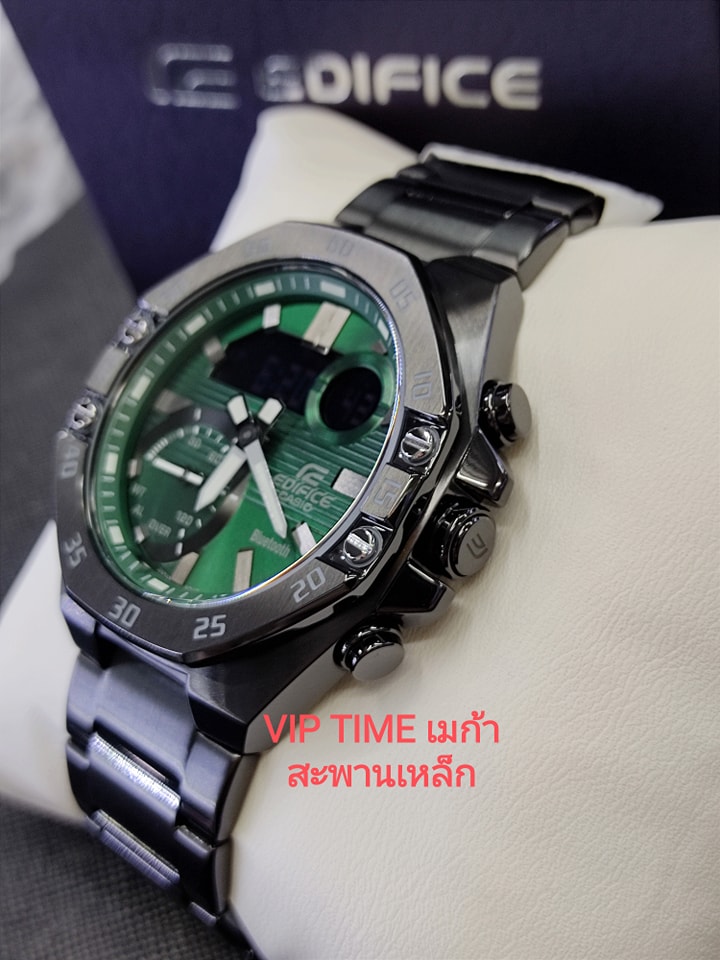 นาฬิกา Edifice Bluetooth สแตนเลสรมดำ รุ่น ECB-10DC-3A ซีรีส์ที่เชื่อม ...