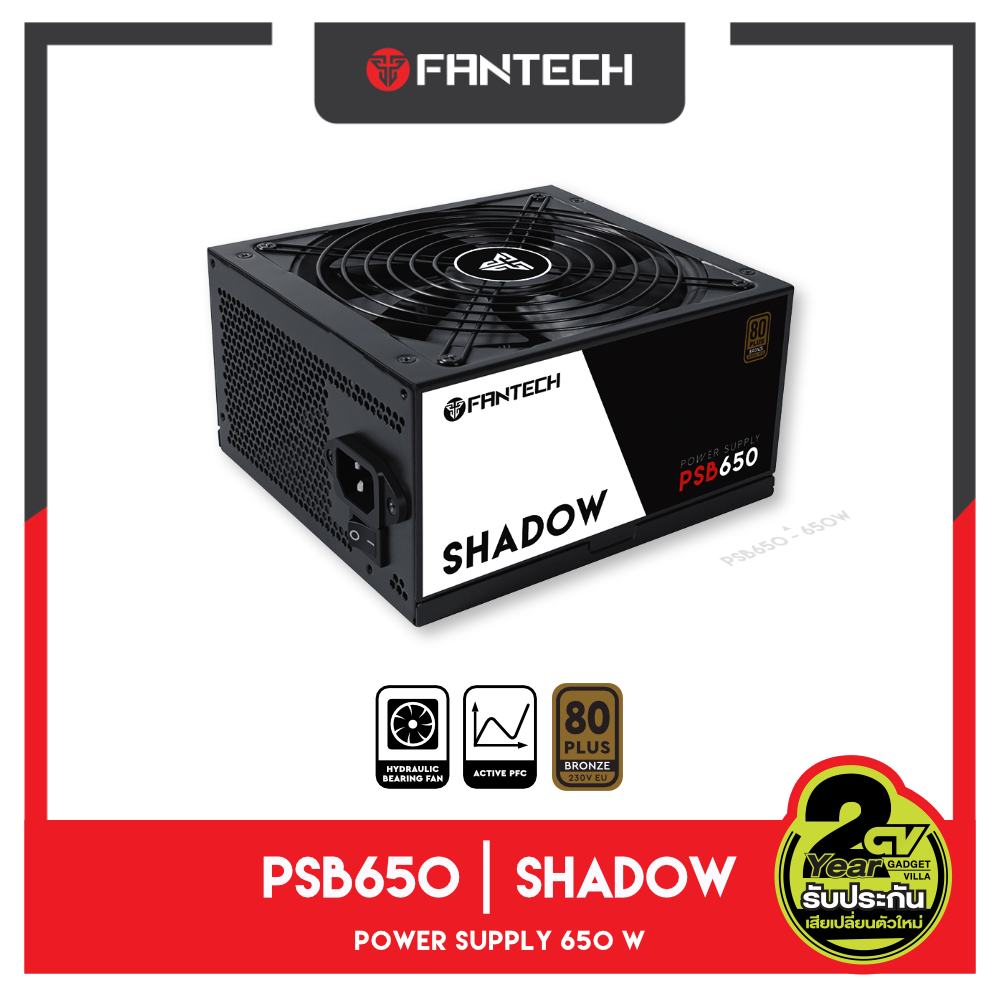 FANTECH Power Supply EU Power Cord PSU พาวเวอร์ซัพพลาย 550W - 650W ...
