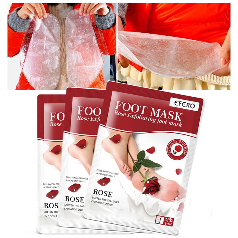 JANYSTUDIO EFERO Rose Foot Mask มาส์กลอกเท้า ปรับเท้านุ่มเหมือนเท้าเด็ก ...