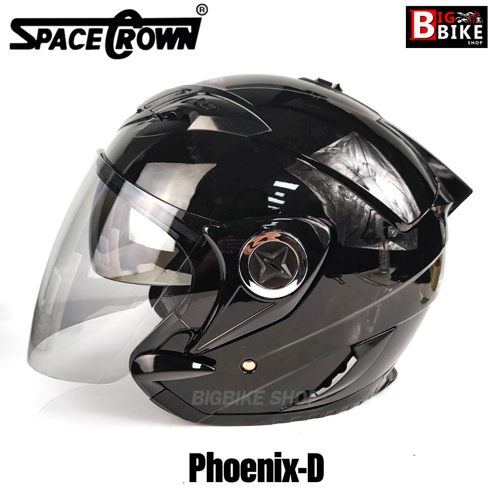 หมวกกันน็อคเต็มใบเปิดหน้า SPACE CROWN Open Face รุ่น PHOENIX-D มีแว่น 2 ...