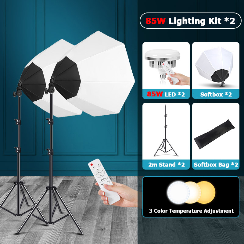 Photoshoot LED Light Softbox Kit Photo Studio Photography Lighting ...