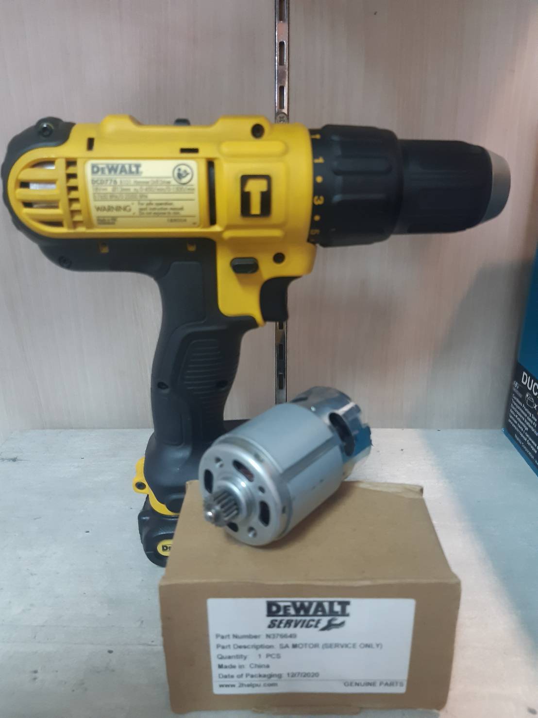 DeWALT motor with pinion อะไหล่ มอเตอร์ DC 18 v.(พร้อมเฟืองขับ) part no ...