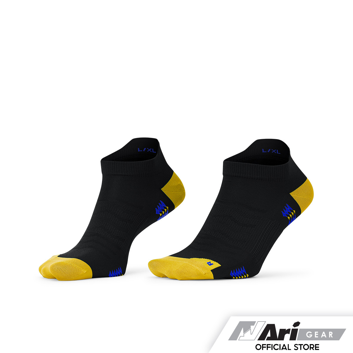 ARI LIGHTWEIGHT RUNNING TAB SOCKS - BLACK/YELLOW/BLUE ถุงเท้า อาริ ไลต์ ...