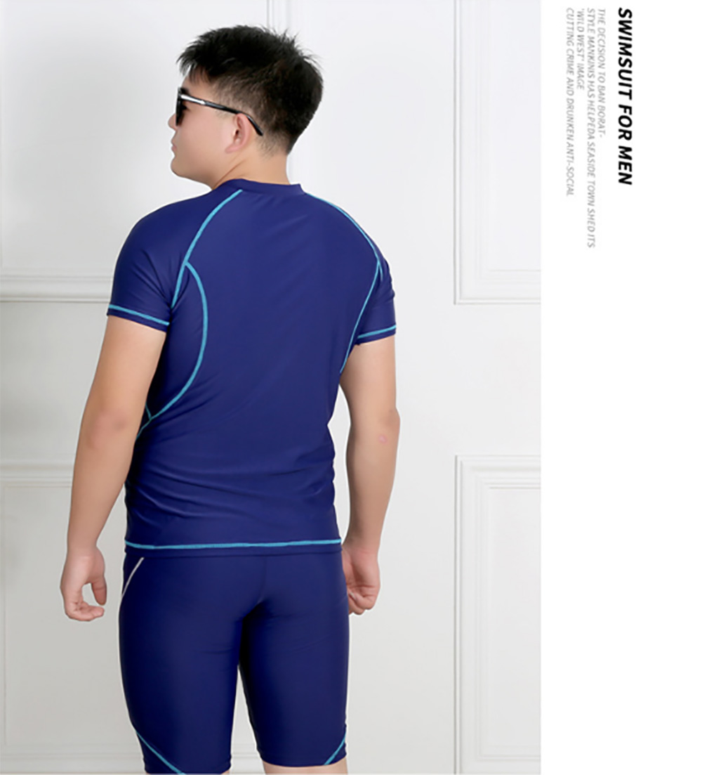 ชุดว่ายน้ำชายไซส์ใหญ่ (เสื้อกางเกง) 4XL-7XL เสื้อกางเกง ลายตะเข็บสี ชุดมี 2 สี สีน้ำเงิน สีดำ ...