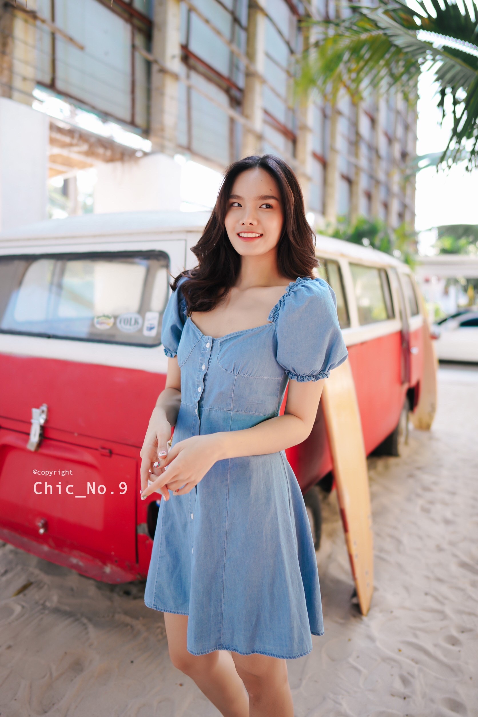 Chic No.9 - Cute Jeans Bubble Dress - Chic No.9 - ThaiPick