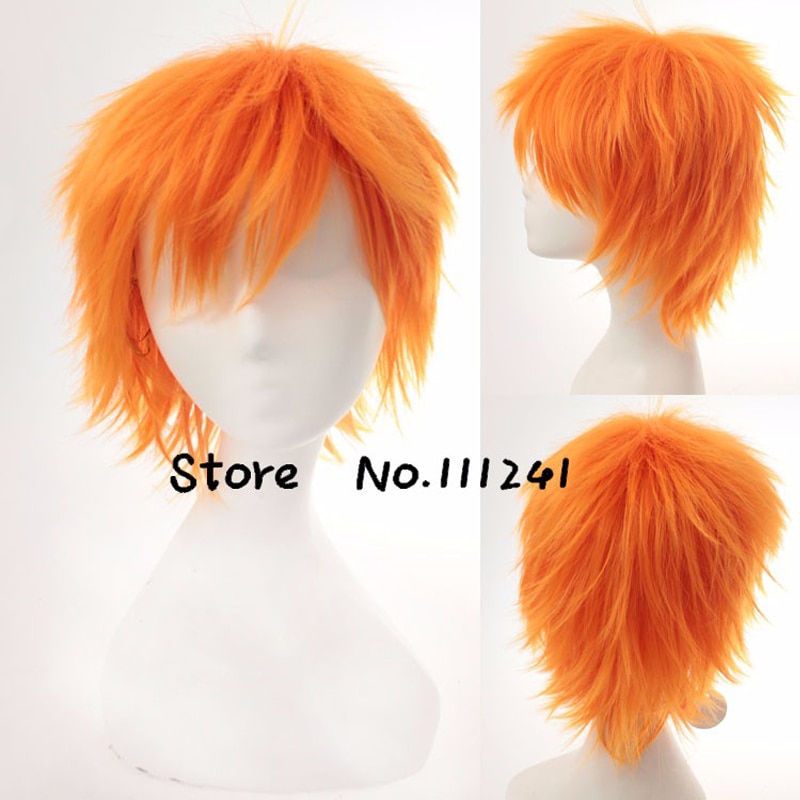 BLEACH Kurosaki Ichigo Pain Short Fluffy Layered Cosplay Wigs For Man ...