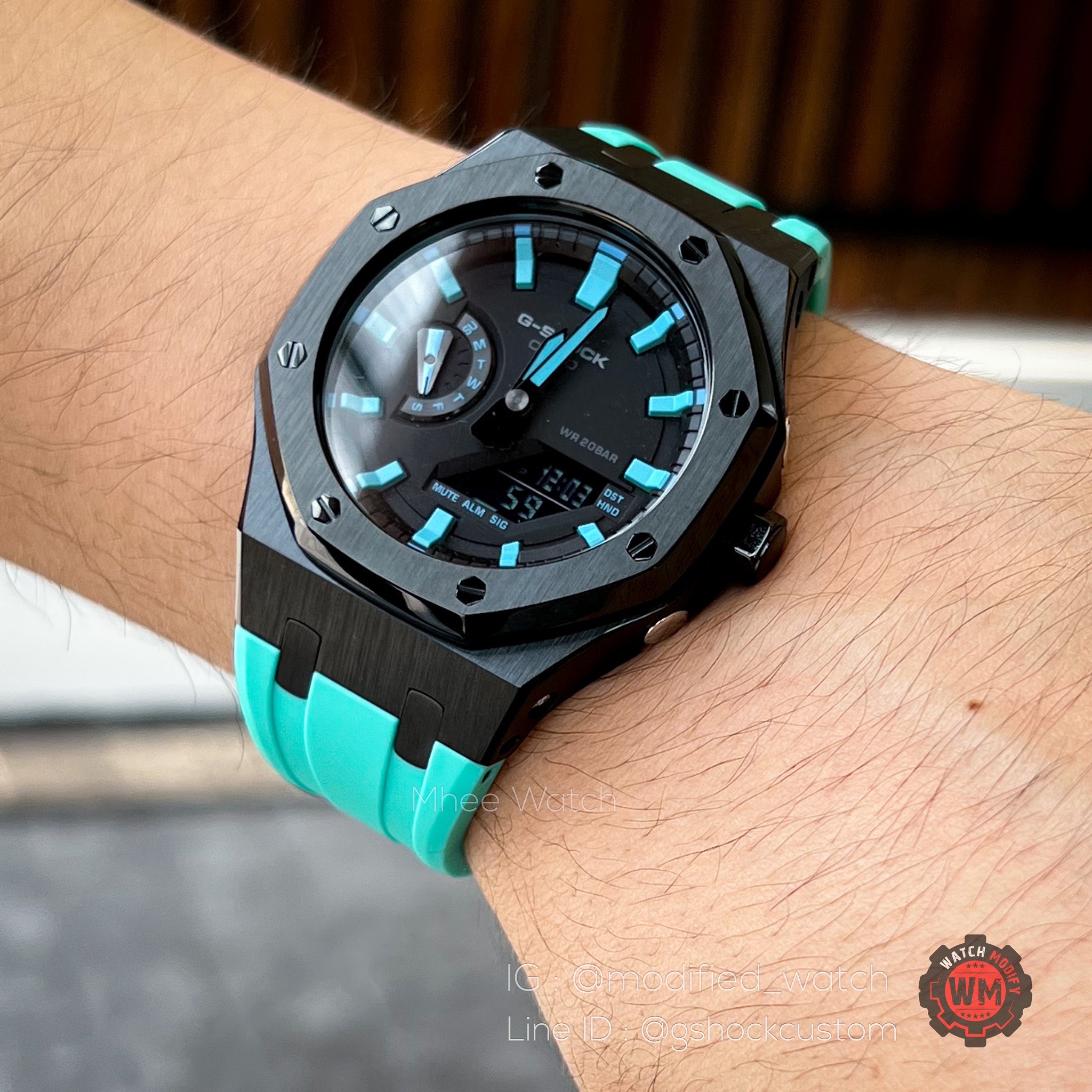 G-Shock Custom AP Tiffany Blue Casioak Rubber Strap - Mhee Watch - ThaiPick