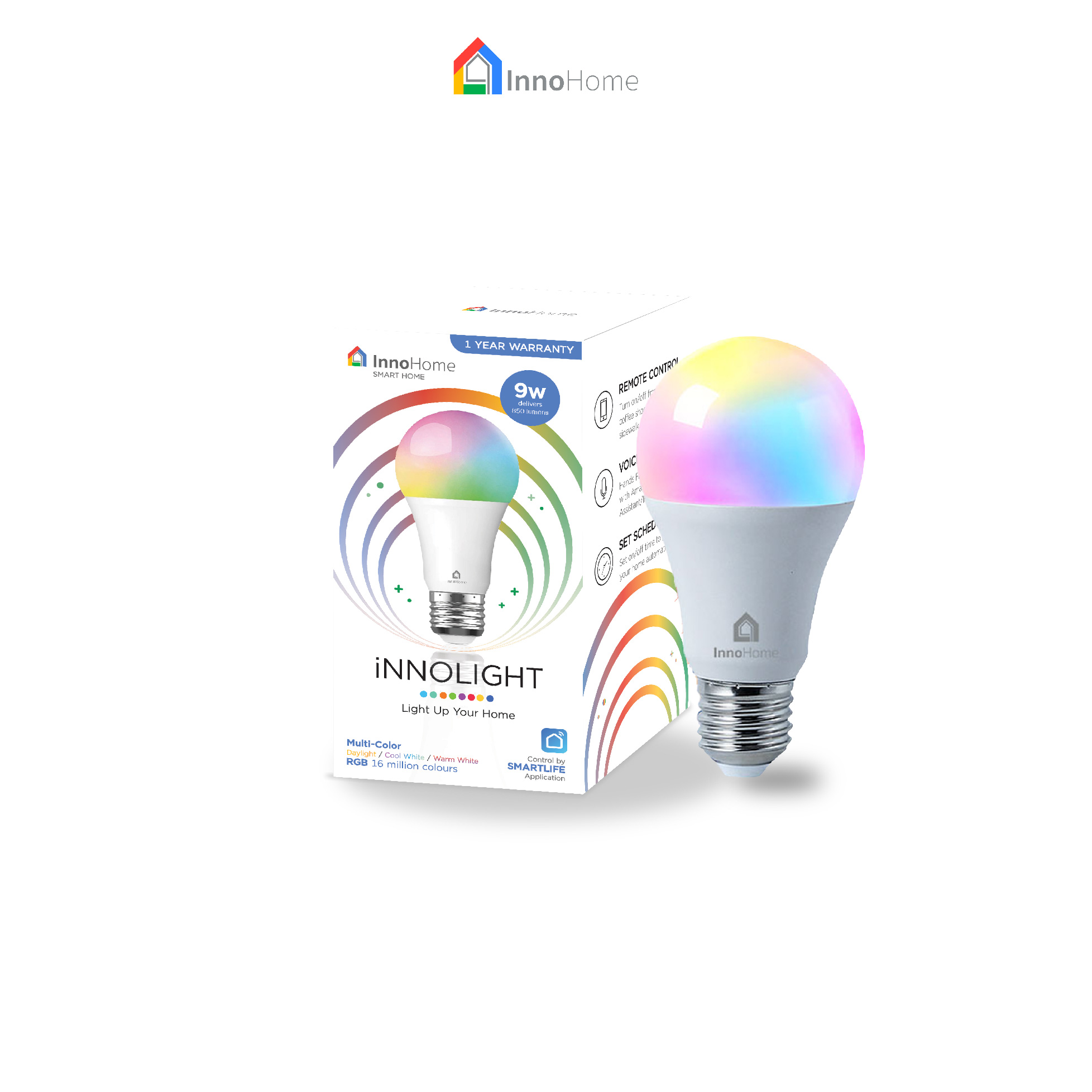 [รับประกัน1ปี] InnoLight หลอดไฟ LED InnoHome หลอดไฟอัจฉริยะ Smart Light ...