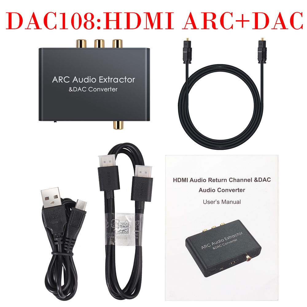 【Ready】 Prozor Converter Hdmi-compatible Audio Adapter Dac Arc L/r ...