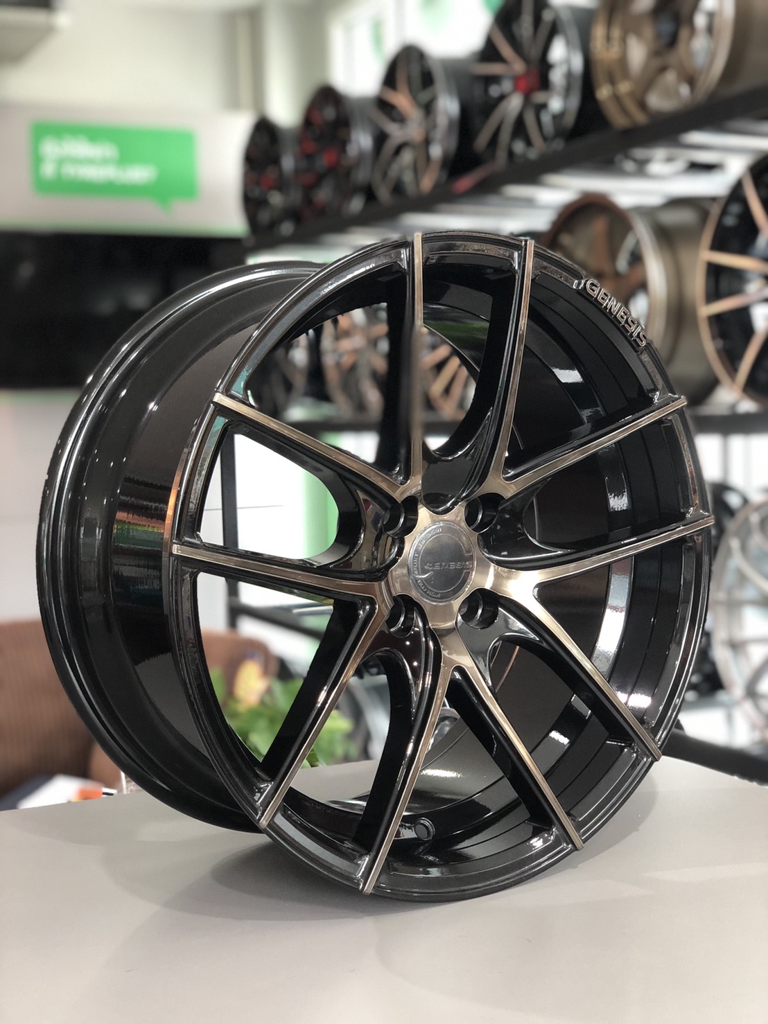 ล้อแม็กรถยนต์ SSW WHEELS GENESIS S271 BLACK ขนาด 17"X8" ET:40 PCD:4X100 ...