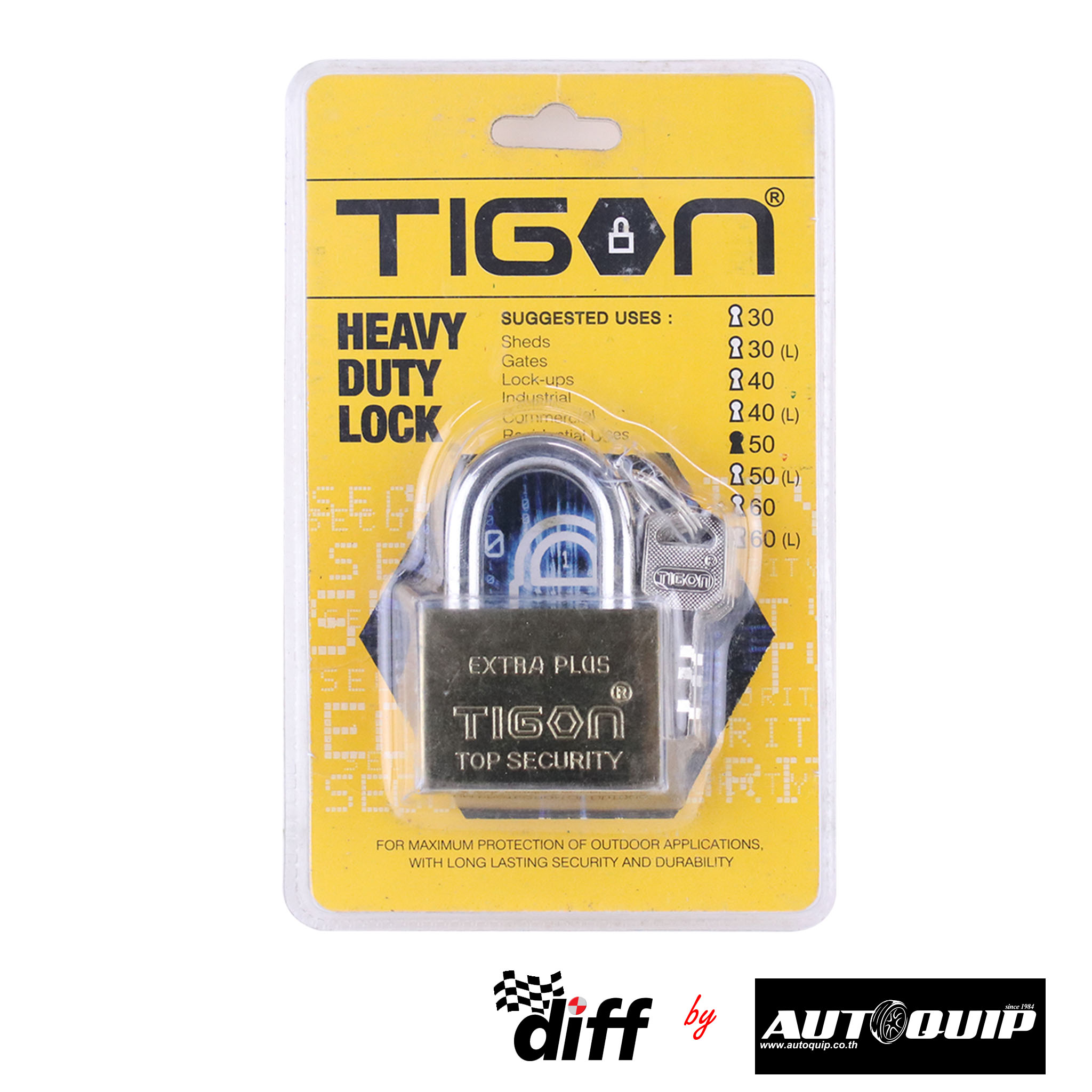 TIGON กุญแจชุบทองคอสั้น 50 mm. | Lazada.co.th