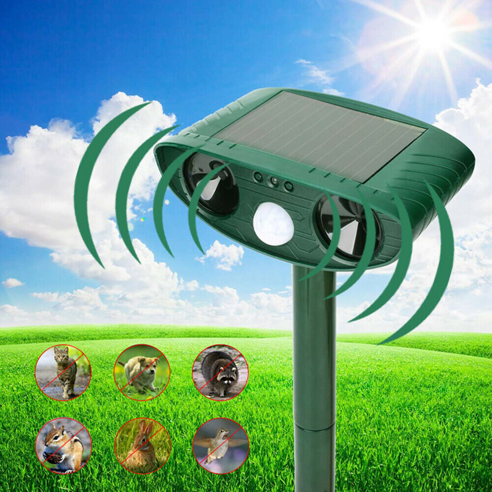 2PC Solar Powered Animal Repeller for Cats Foxes Electronic Cat ...