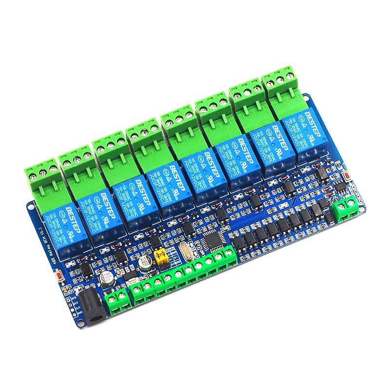 For Arduino RS485 Modbus-RTU 12V 8Bit Relay Module TTL 8-Channel Delay Switch Controller PLC ...