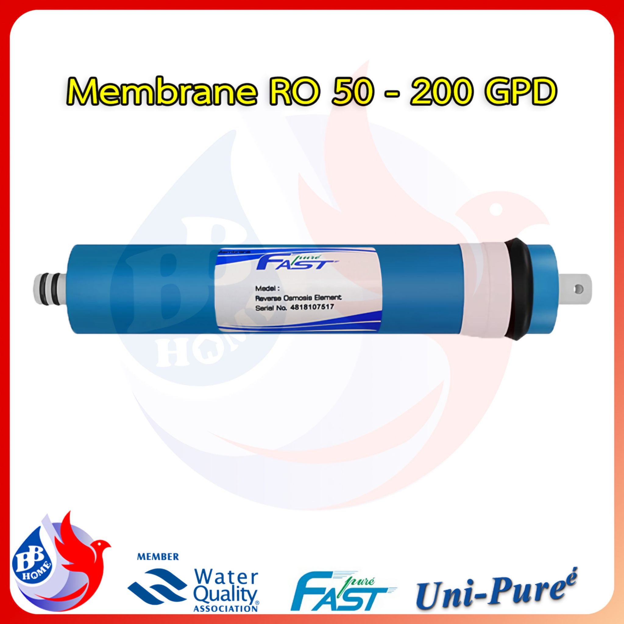 ไส้กรองน้ำro Membrane RO 50 GPD 75 GPD 100 GPD 150 GPD 200 GPD Unipure / Fastpure RO | Lazada.co.th