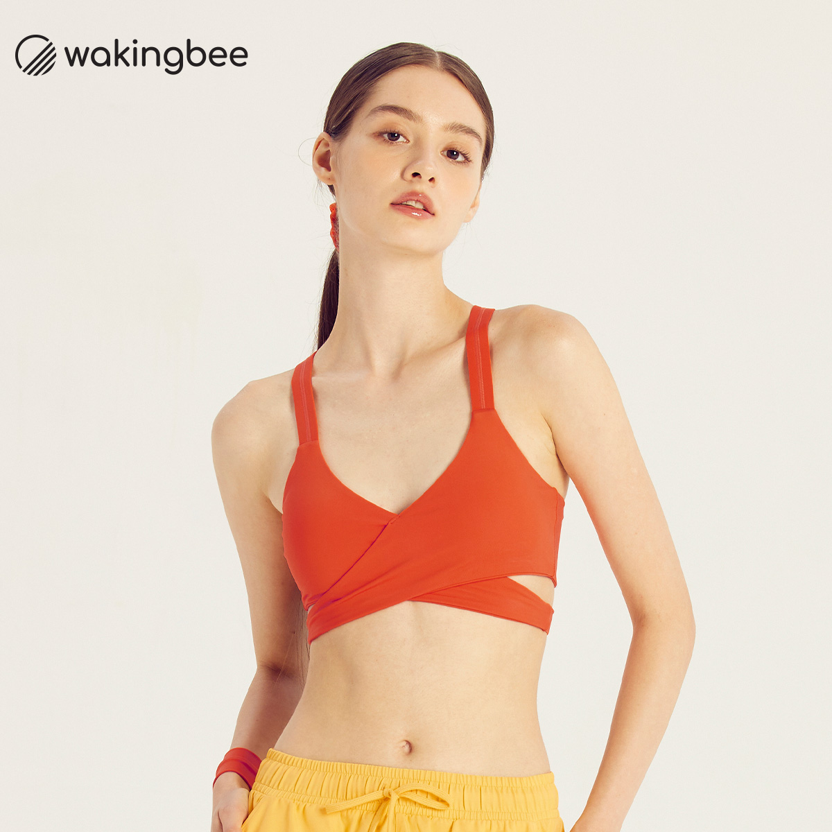 Wakingbee WB Bra (Tomato) สปอร์ตบรา รุ่นขายดีที่สุด ใส่ว่ายน้ำได้ ออกกำลังกาย โยคะ วิ่ง ฟิตเนส ...