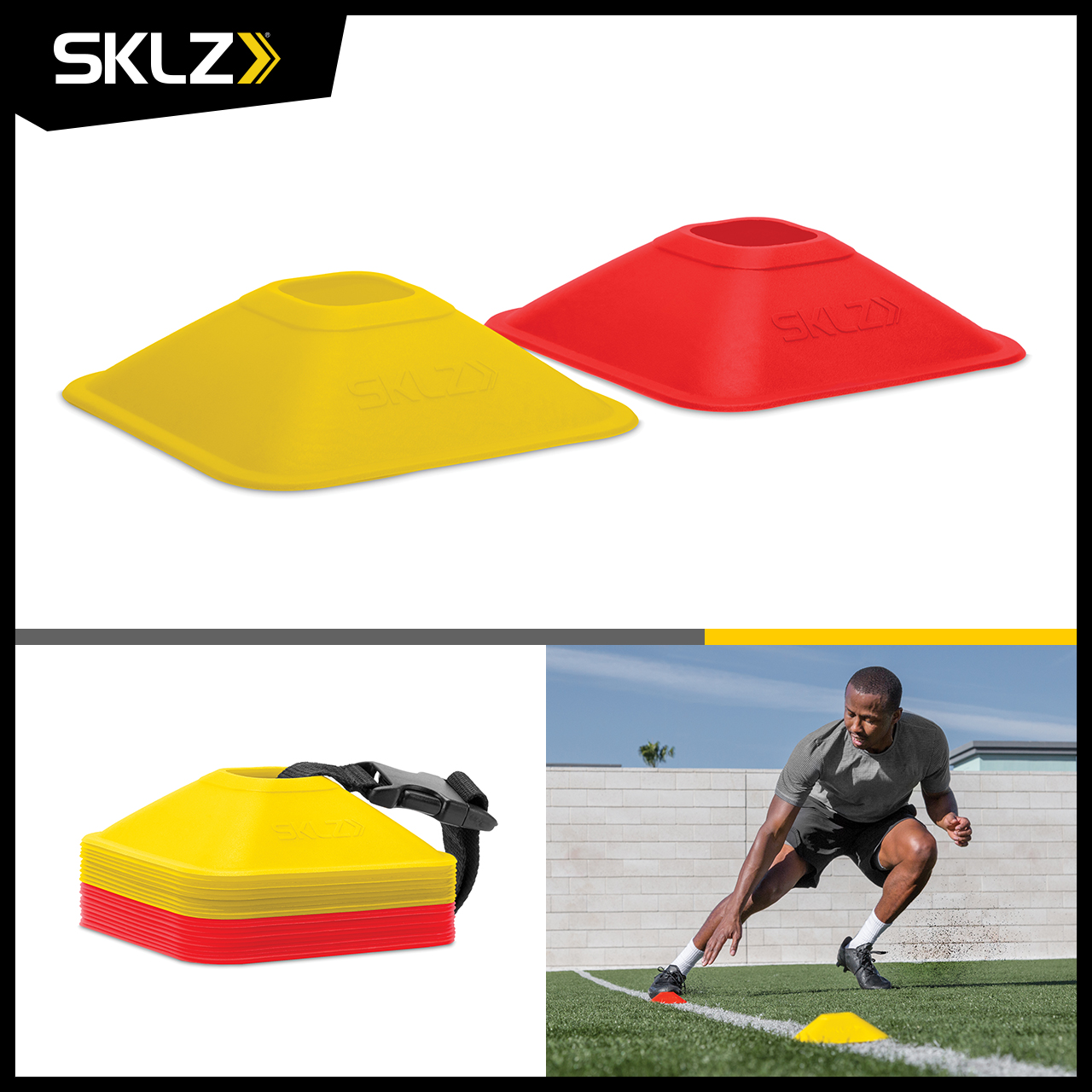 SKLZ - Mini Cones / 20ชิ้น มาร์กเกอร์โคน กรวยซ้อมบอล กรวยฝึกซ้อม กรวย ...